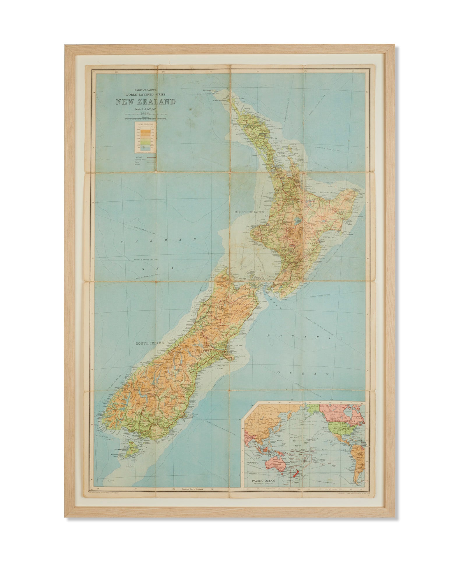 Bartholomew Vintage NZ Map – Papakura Picture Framers